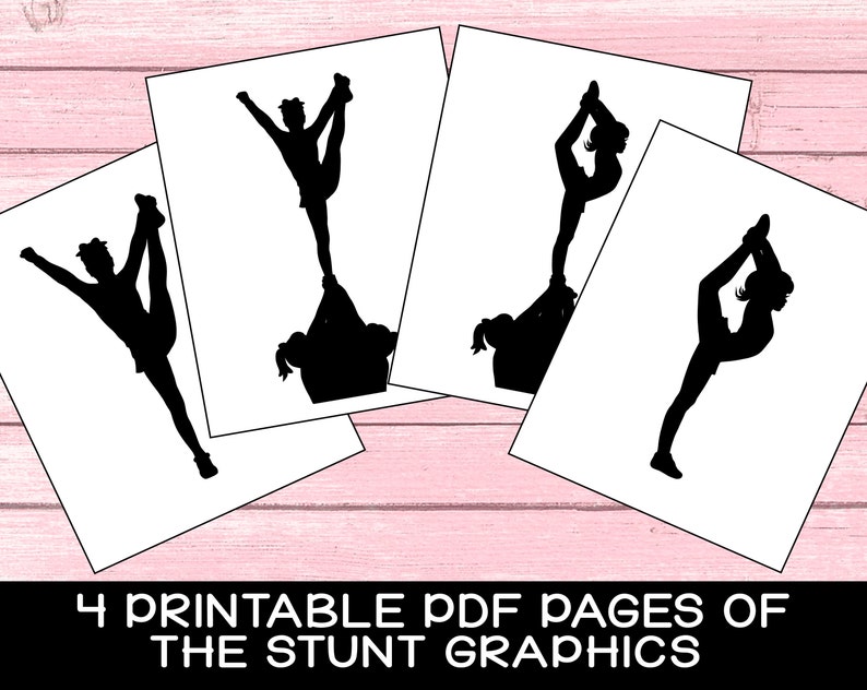 Cheer Stunt SVG and Digital Clipart Set - Cheer Svg – Stunt Svg ...