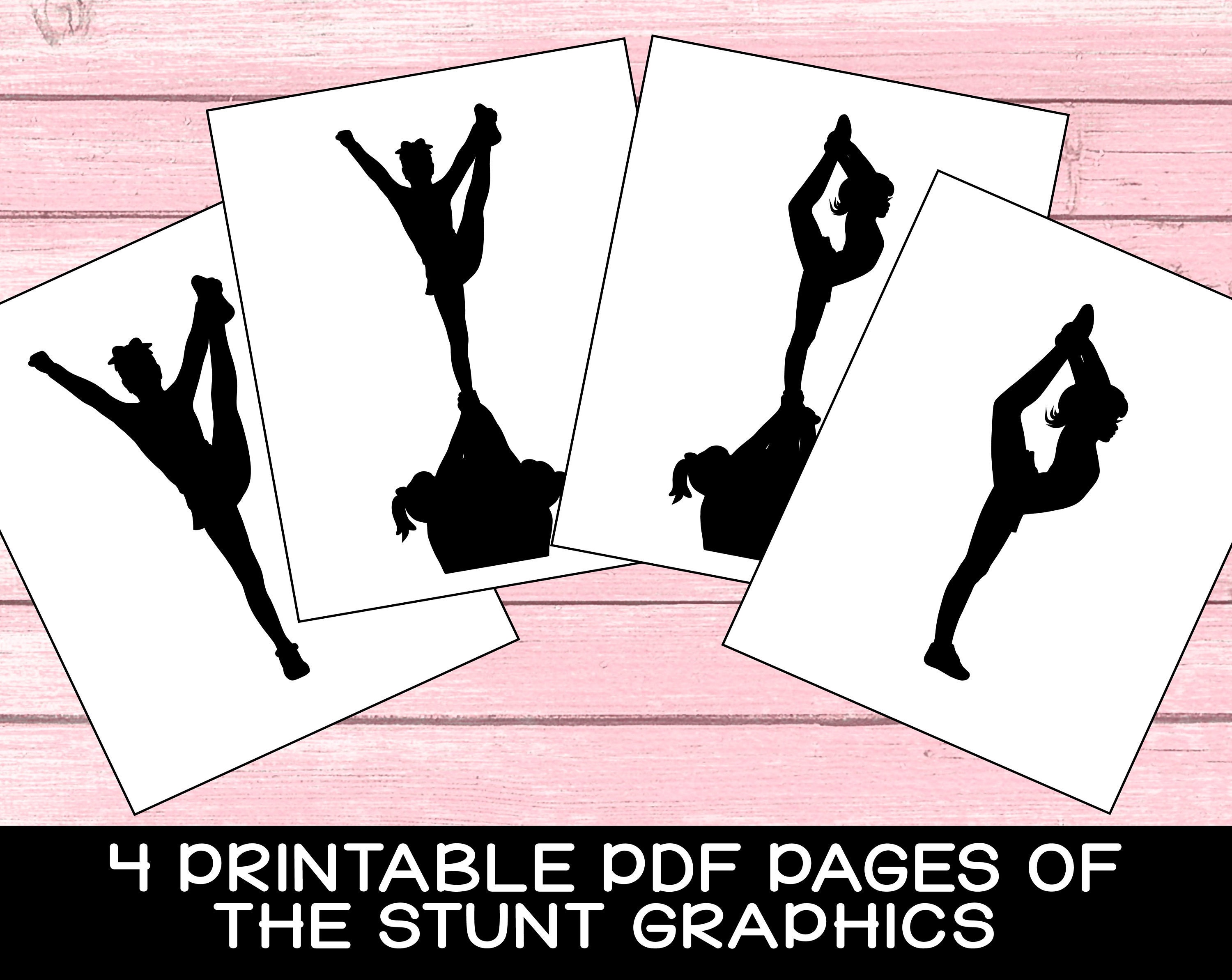 Cheer Stunt SVG and Digital Clipart Set Cheer Svg Stunt | Etsy Singapore