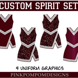 Glitter and Glam Custom Cheer Digital Clip Art - Maroon Silver White ...