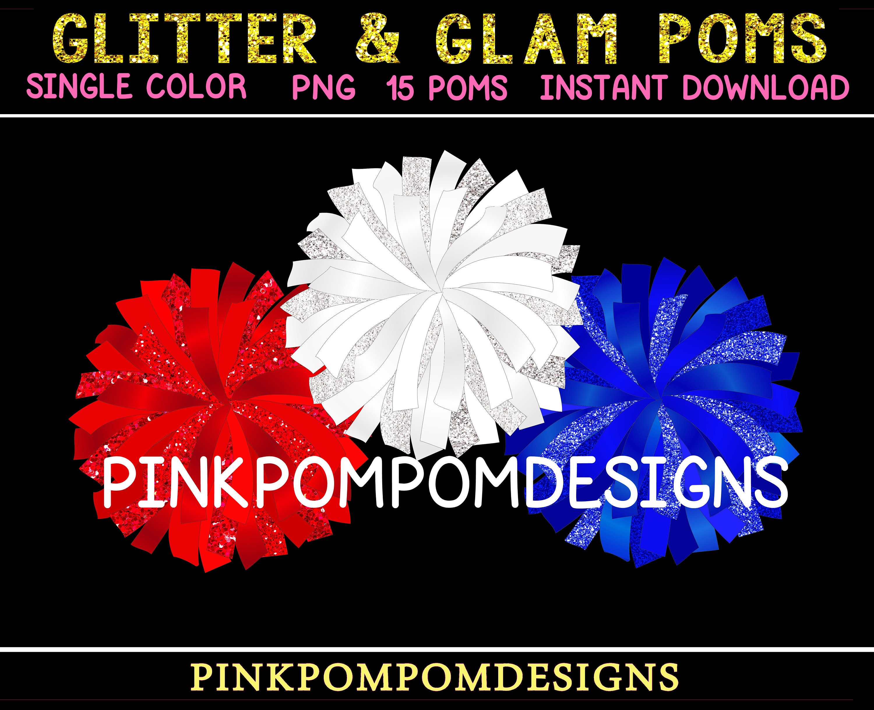 Pom Pom Clipart Set - Glitter and Glam Single Color - Gold Pom Pom ...