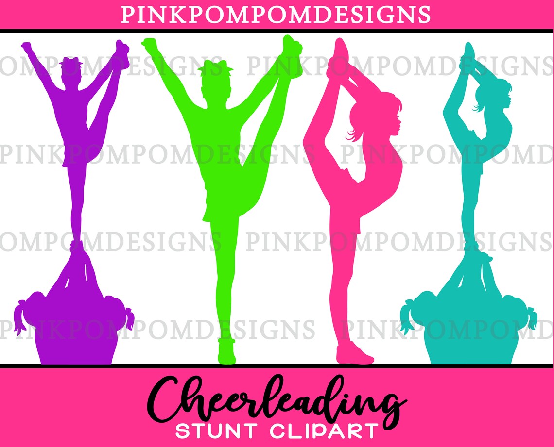Cheer Stunt SVG and Digital Clipart Set - Cheer Svg – Stunt Svg ...