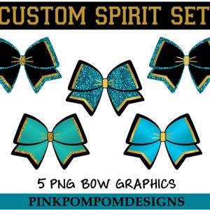 Glitter and Glam Custom Cheer Digital Clip Art - Black, Teal, Gold ...