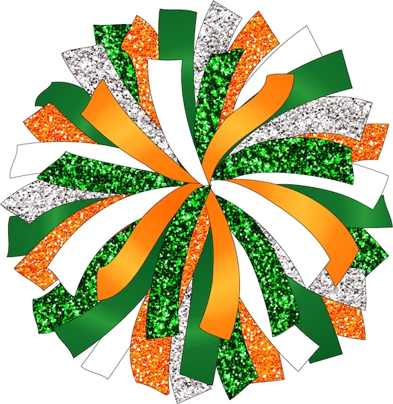 CUSTOM POM Glitter and Glam Pom Pom Digital Clip Art Green | Etsy