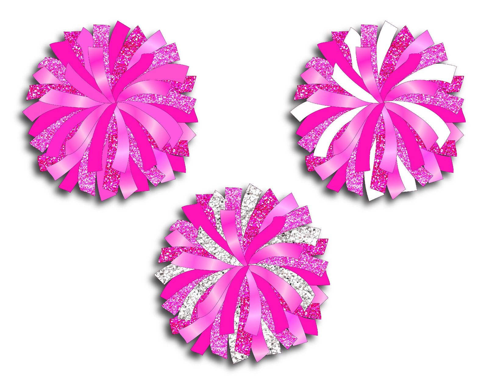 CUSTOM POM Glitter and Glam Pom Pom Digital Clipart Pink - Etsy