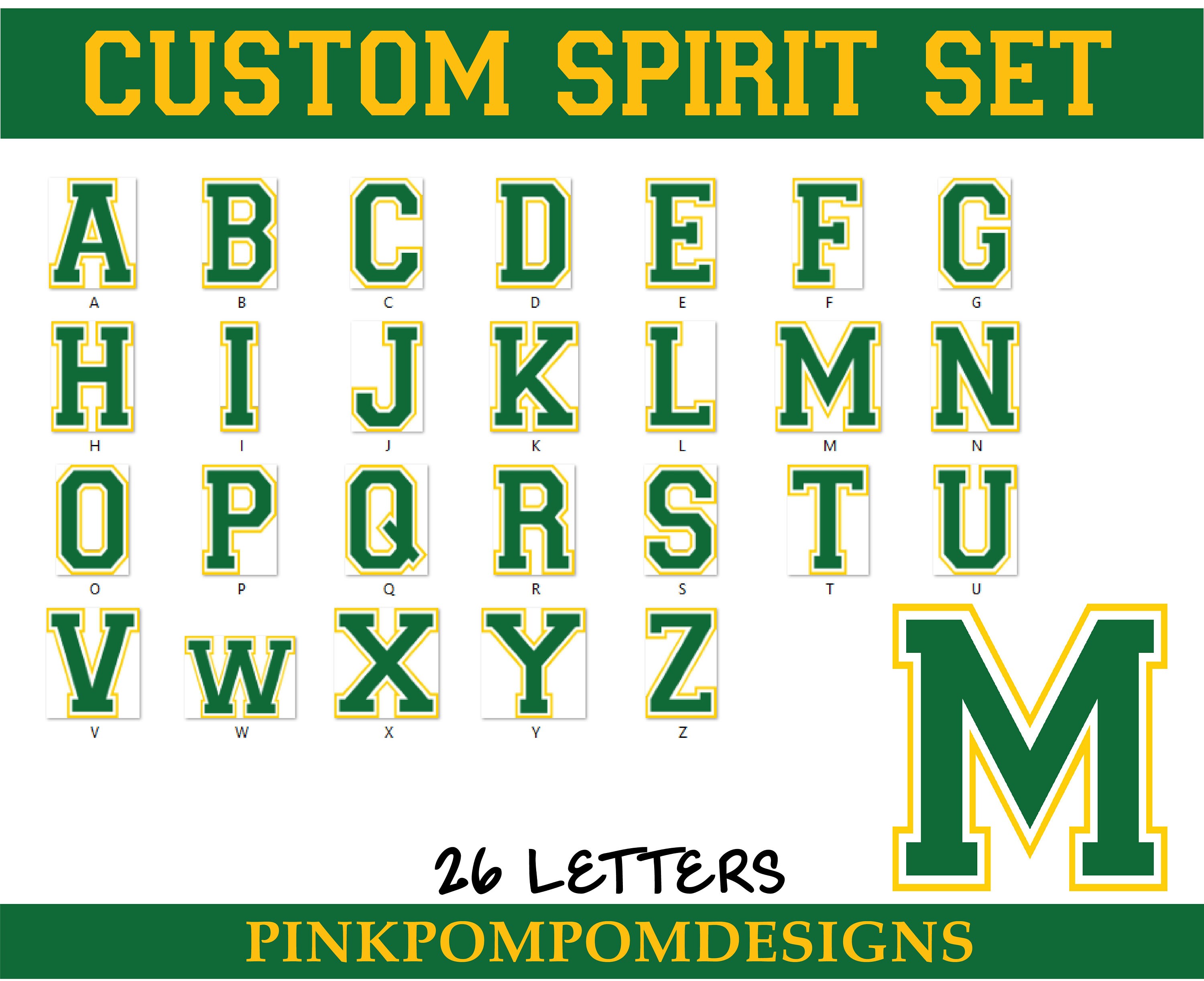 Glitter and Glam Custom Spirit Set Digital Clip Art - Cheer Letters Png ...