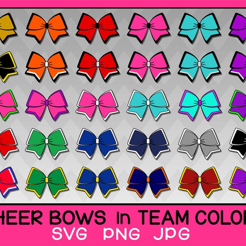 Cheer Bows Digital Clipart Set Cheer Bow Svg Png Jpg - Etsy