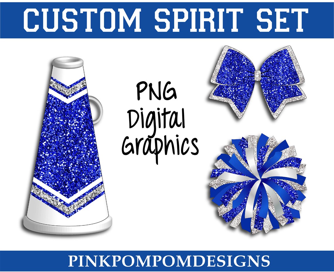 Glitter and Glam Custom Spirit Set Digital Clip Art Blue - Etsy