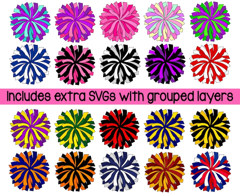 Pom Pom SVG Clipart - Team Colors – Pompom Svg Png - Cheerleading Svg ...