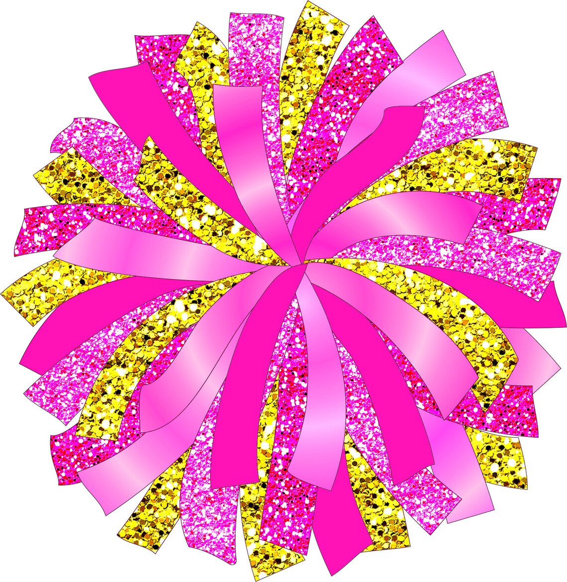 CUSTOM POM Glitter and Glam Pom Pom Digital Clipart Pink - Etsy