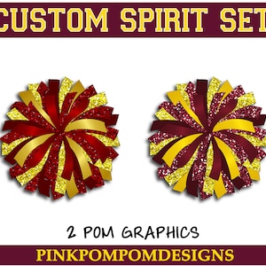 Glitter and Glam Custom Cheer Digital Clip Art Set - Maroon Gold Cheer ...