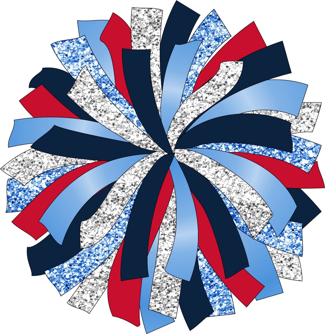 CUSTOM POM - Glitter and Glam Digital Graphic Pom Pom - Navy Red and ...