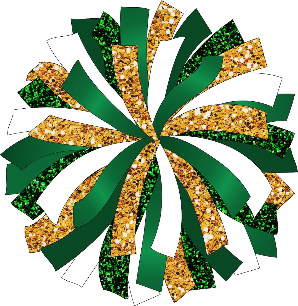 CUSTOM POM Glitter and Glam Pom Pom Digital Clip Art Green - Etsy
