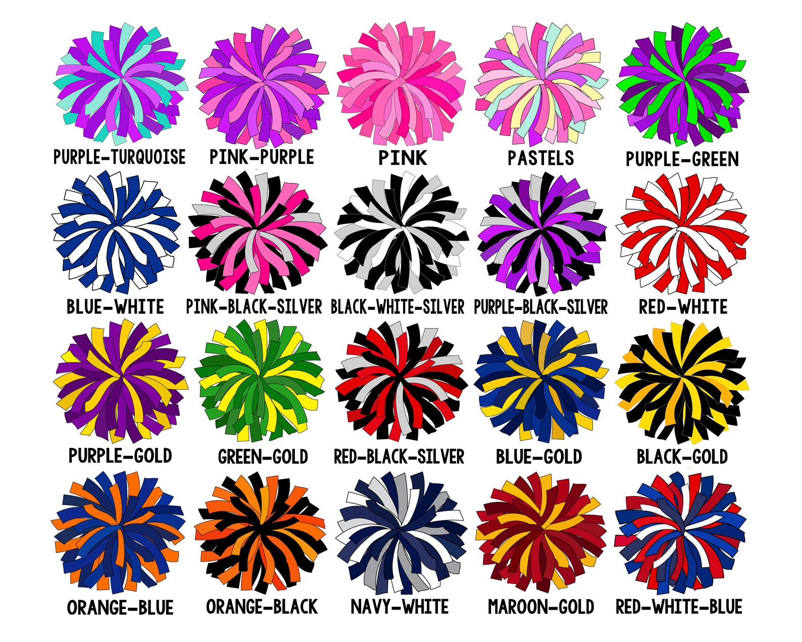 Pom Pom SVG Clipart - Team Colors – Pompom Svg Png - Cheerleading Svg ...