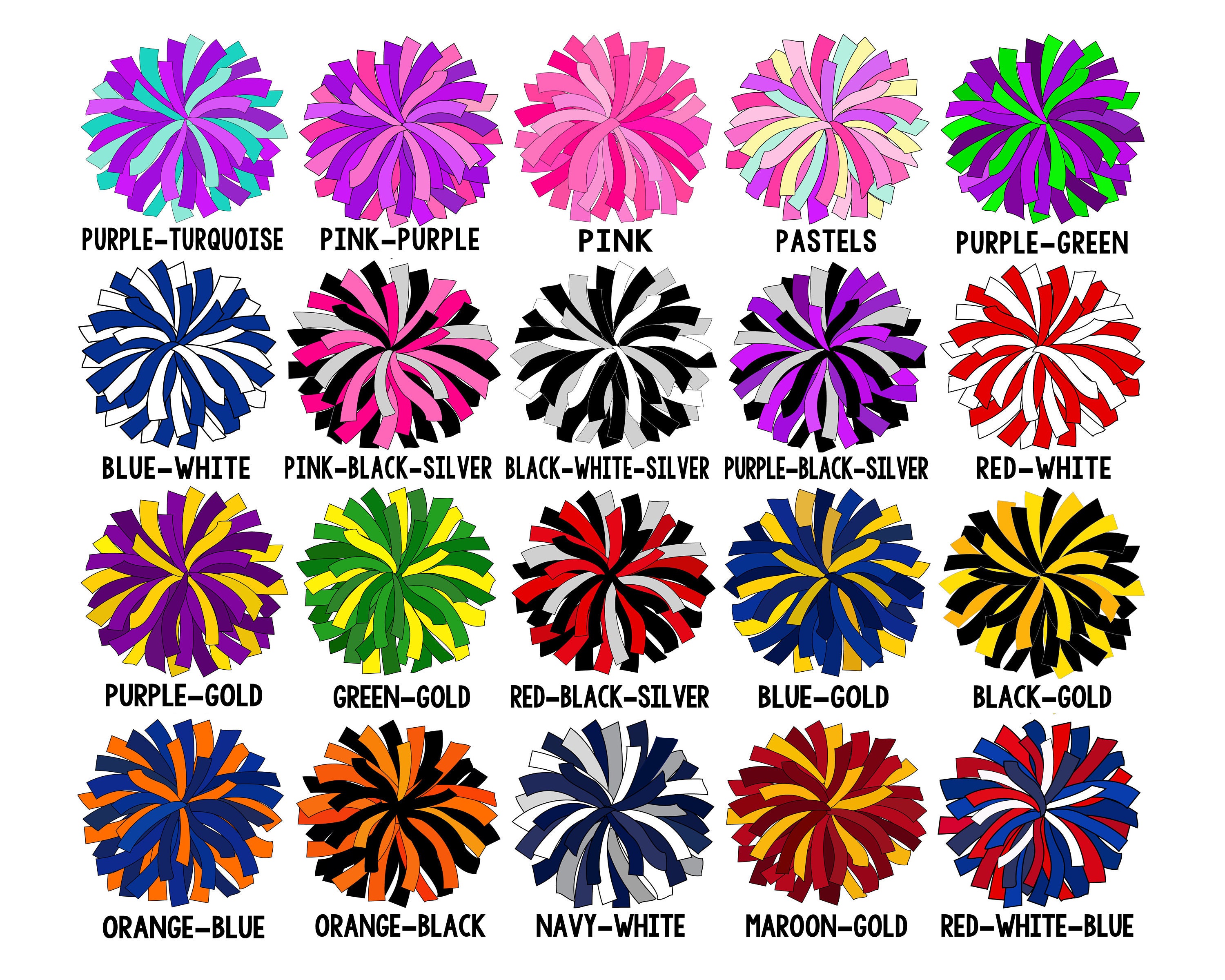 Pom Pom SVG Clipart - Team Colors – Pompom Svg Png - Cheerleading Svg ...