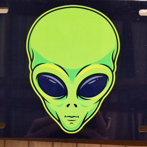 Funny License Plate, Green, Alien, Space, Vanity Plate, Front Plate ...