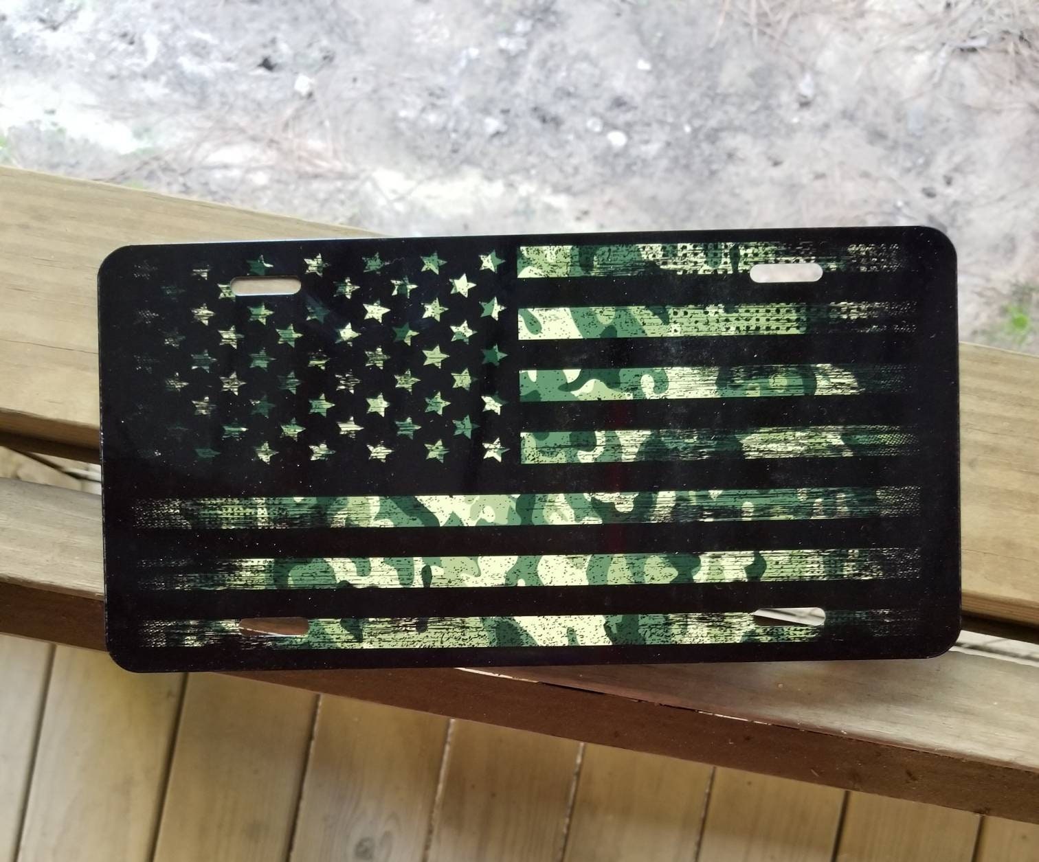 American Flag Camo Green Grunt Style Grunge Vanity Plate - Etsy