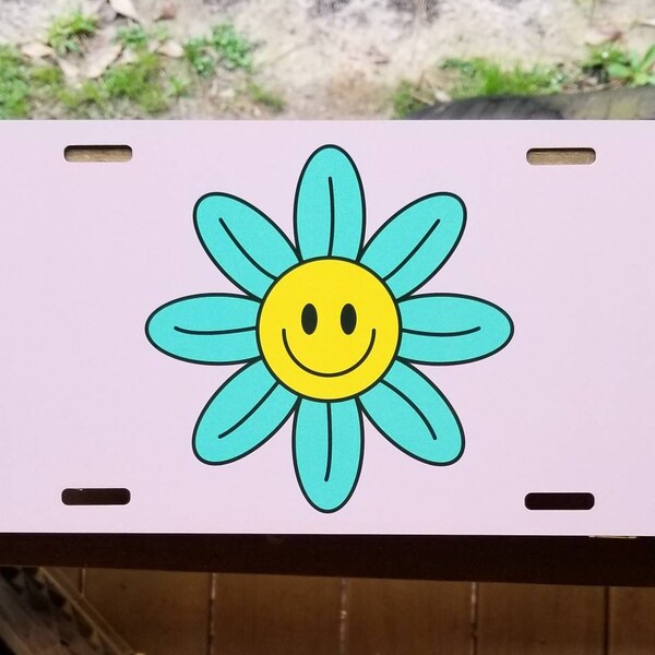 Blue Smiley Face Plate - Etsy