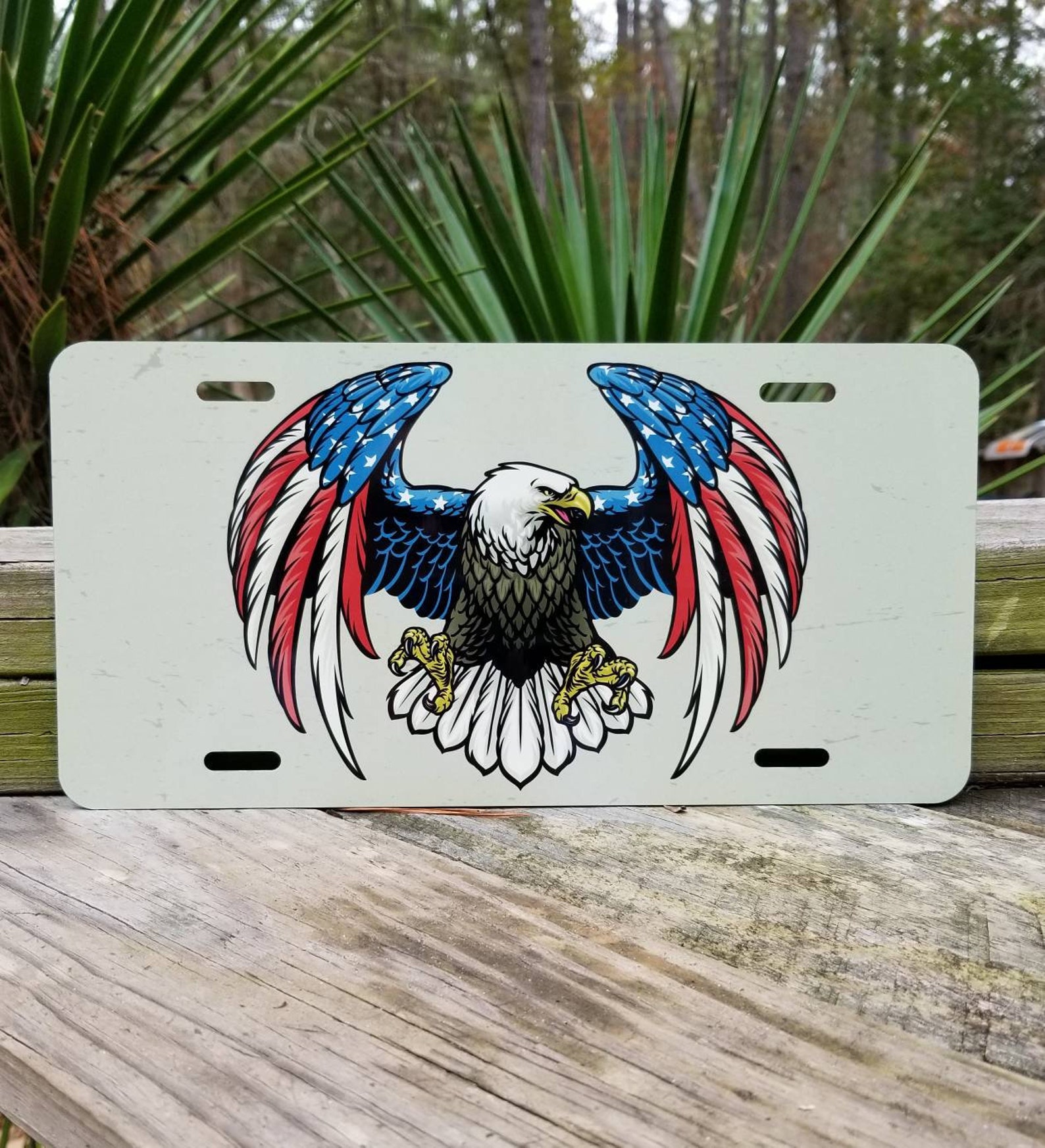 American Eagle Front License Plate, Patriotic, Car Tag, USA, America ...