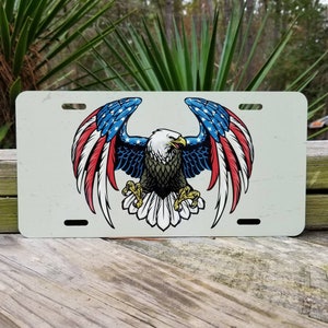 American Eagle Front License Plate, Patriotic, Car Tag, USA, America ...