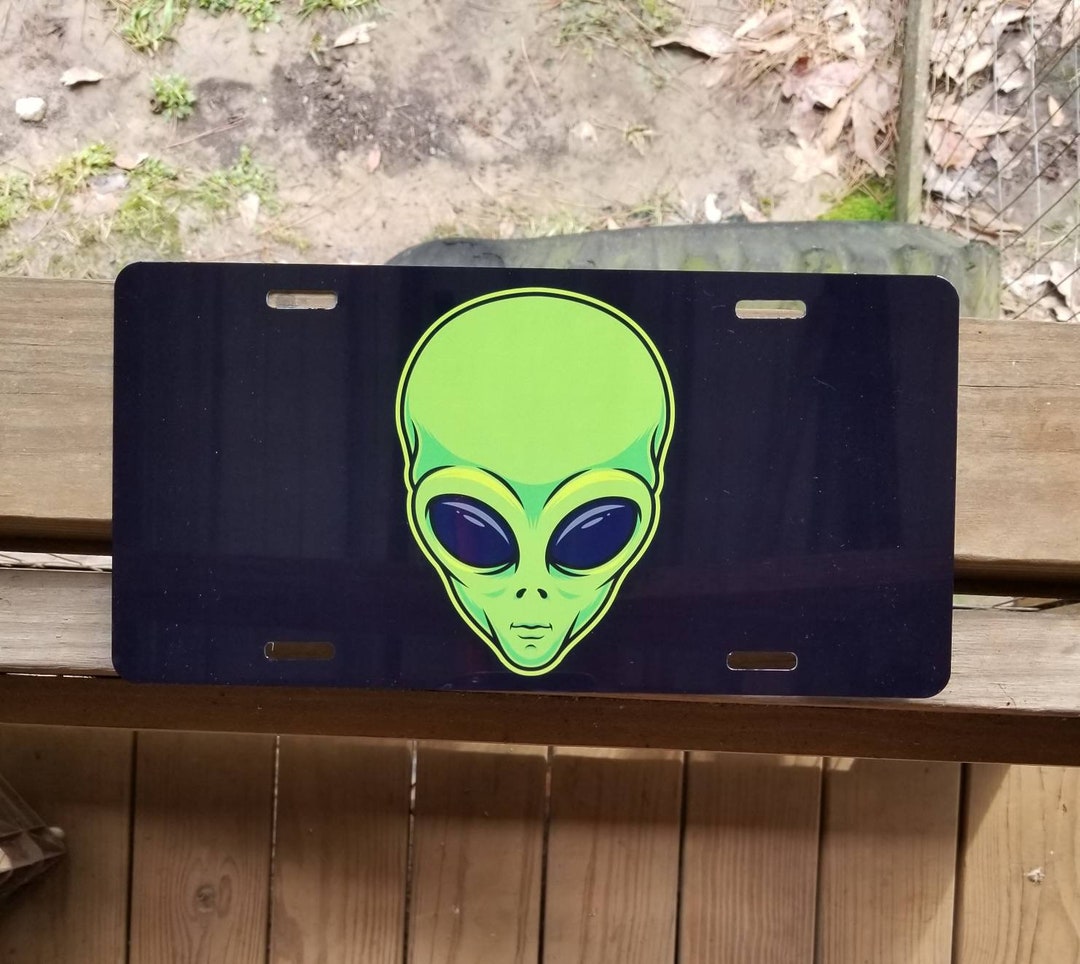 Funny License Plate, Green, Alien, Space, Vanity Plate, Front Plate ...