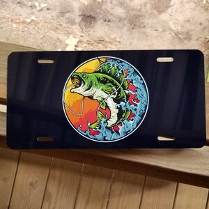 Bass Fishing License Plate, Fish License Plate, Rather Be Fishing, Car ...