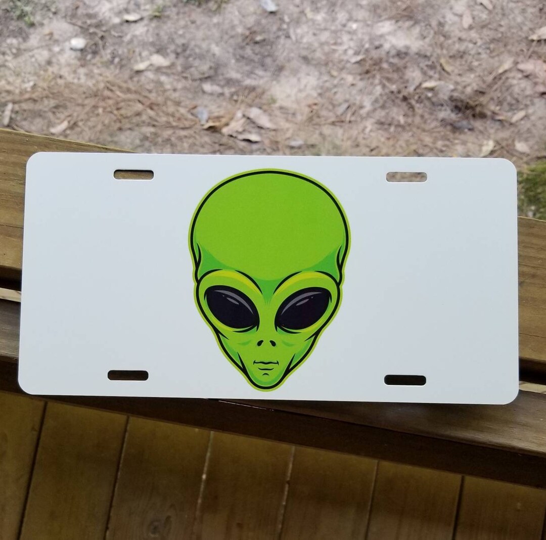 Funny License Plate, Green, Alien, Space, Vanity Plate, Front Plate ...