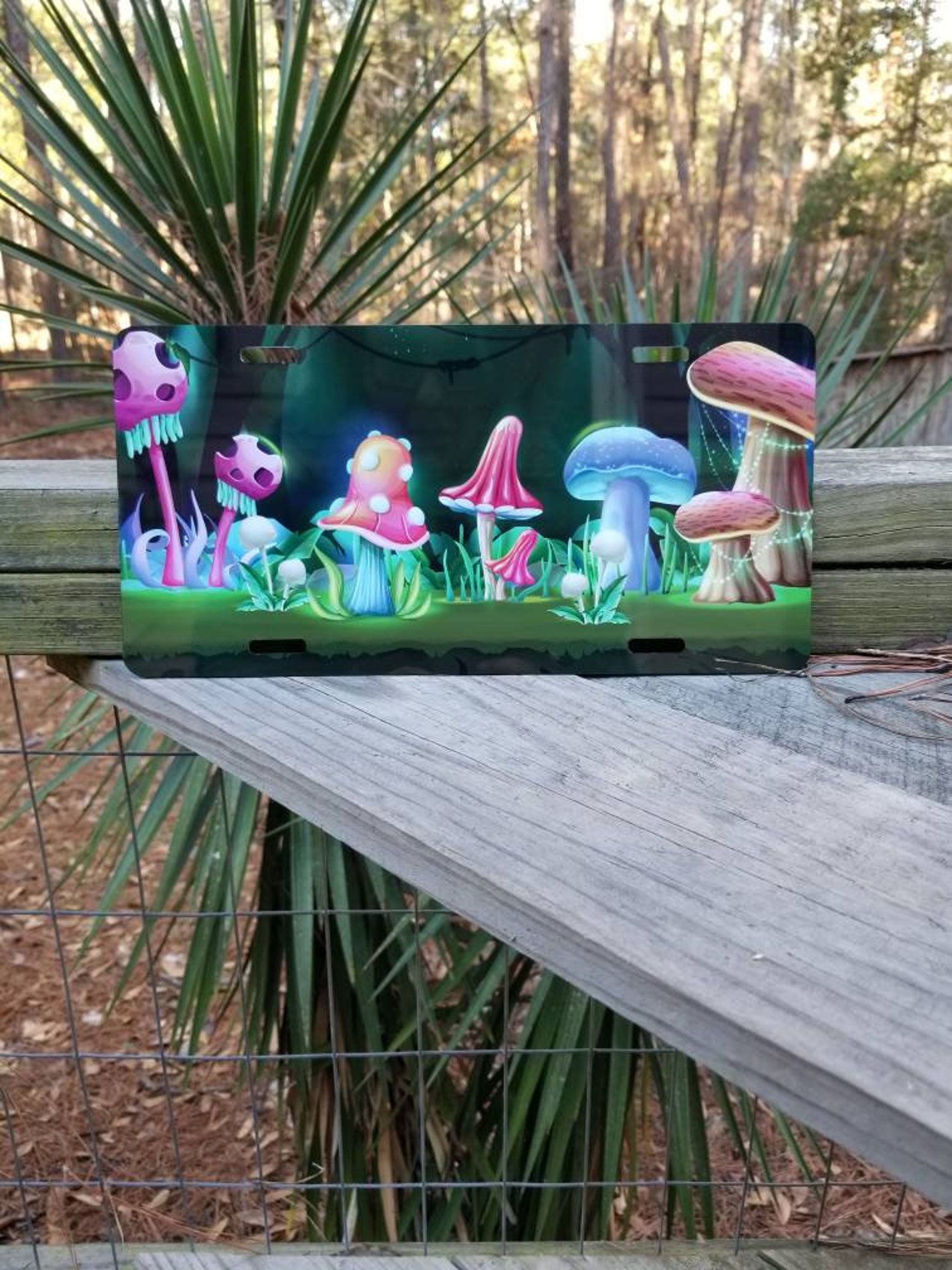 Magic Mushroom Trippy Hippie License Plate. Cottagecore - Etsy