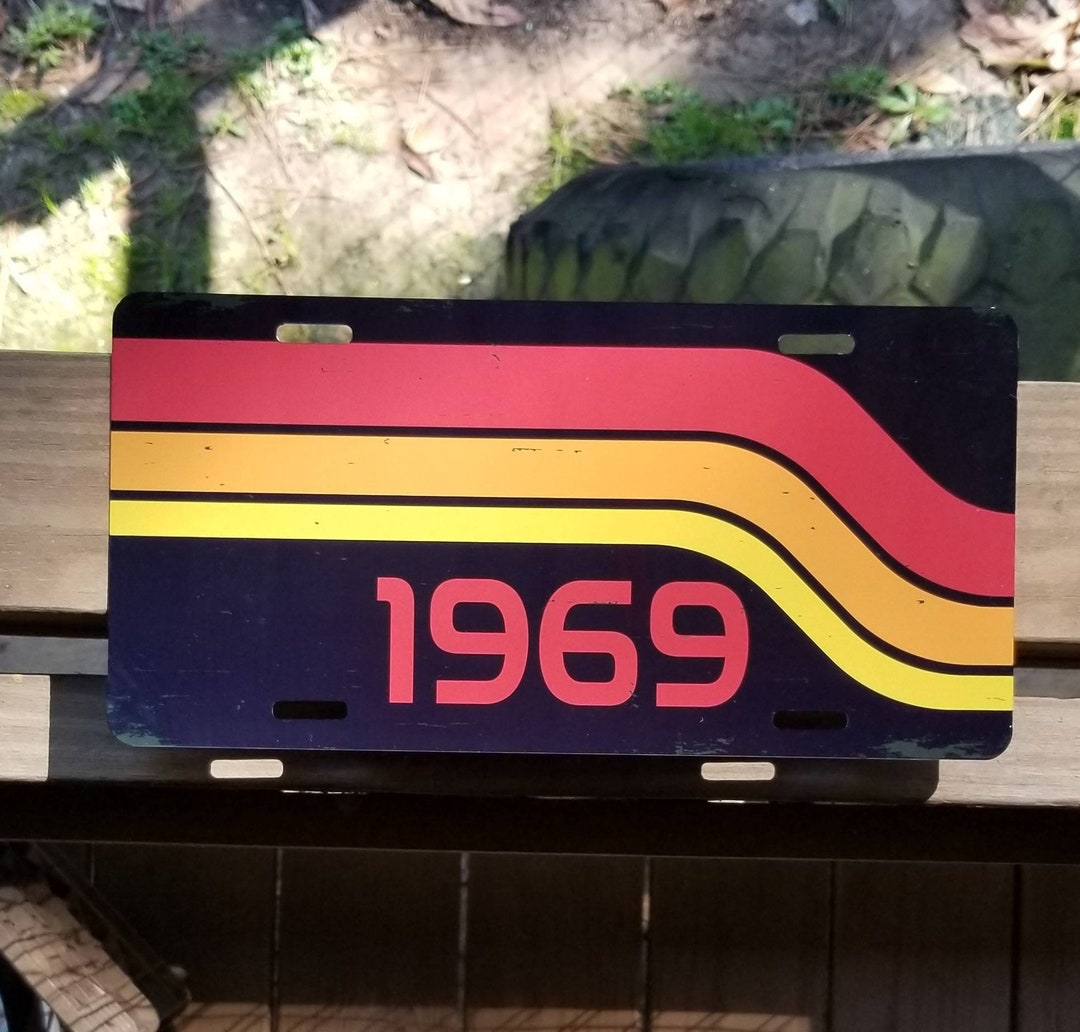 Custom Year License Plate for Your Car or Truck. Vintage Style With ...