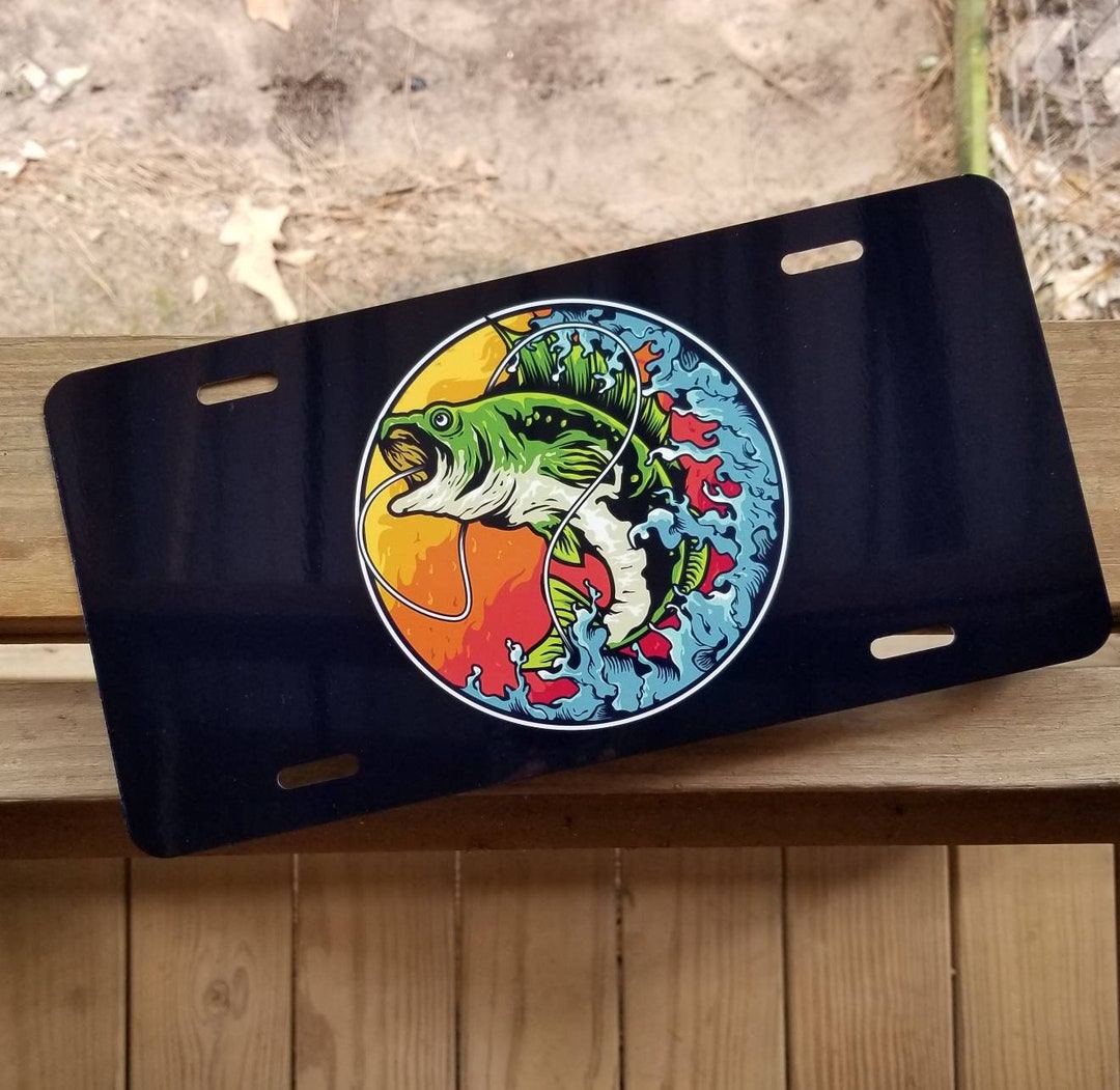Bass Fishing License Plate, Fish License Plate, Rather Be Fishing, Car ...