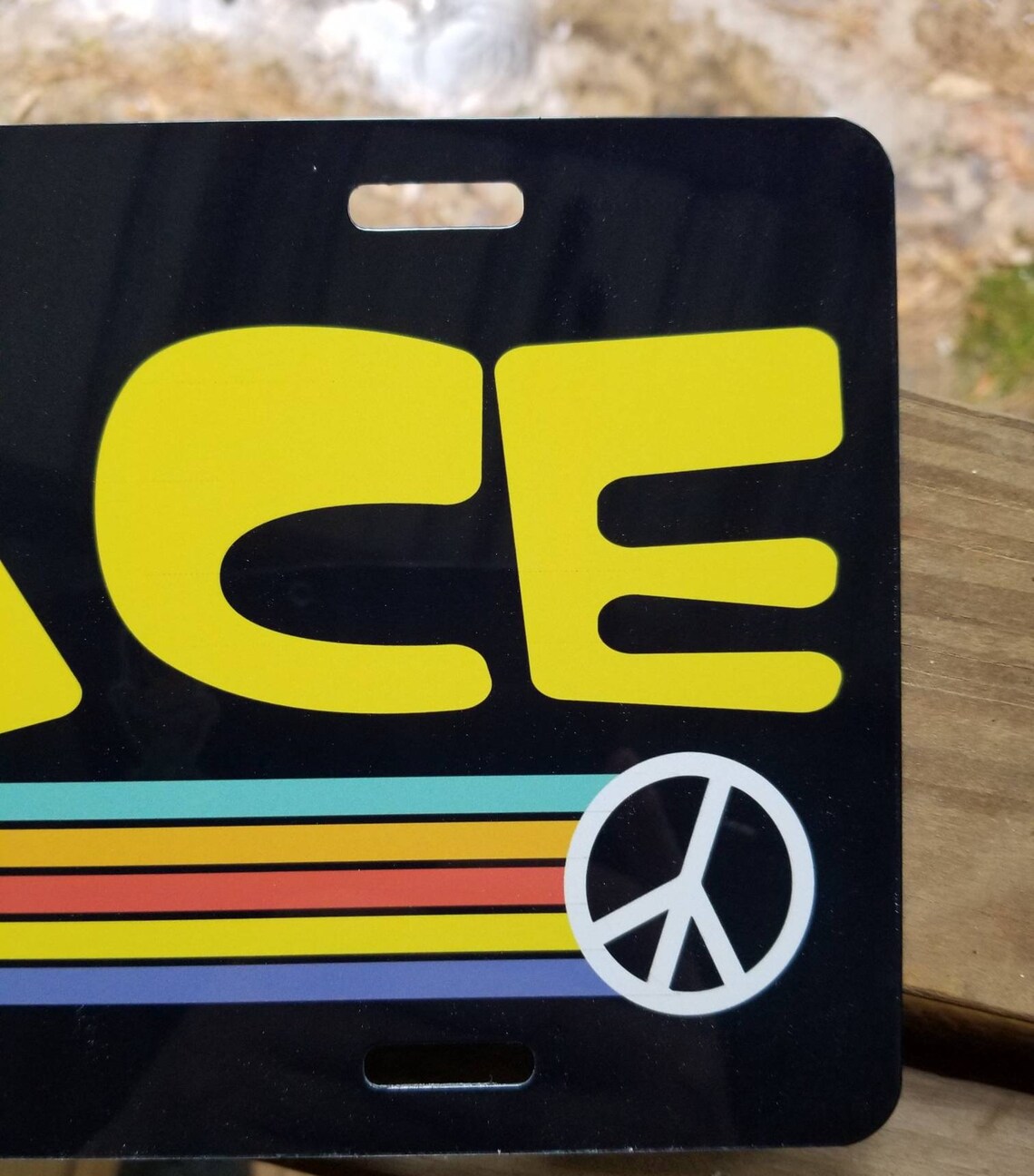 Peace Symbol License Plate Retro License Plate. Muted Rainbow - Etsy