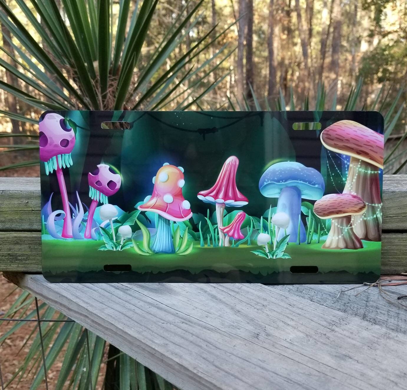 Magic Mushroom Trippy Hippie License Plate. Cottagecore - Etsy