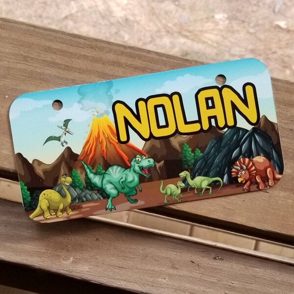 Mini Kids License Plate Dinosaur - Etsy