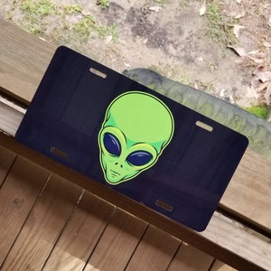 Funny License Plate, Green, Alien, Space, Vanity Plate, Front Plate ...