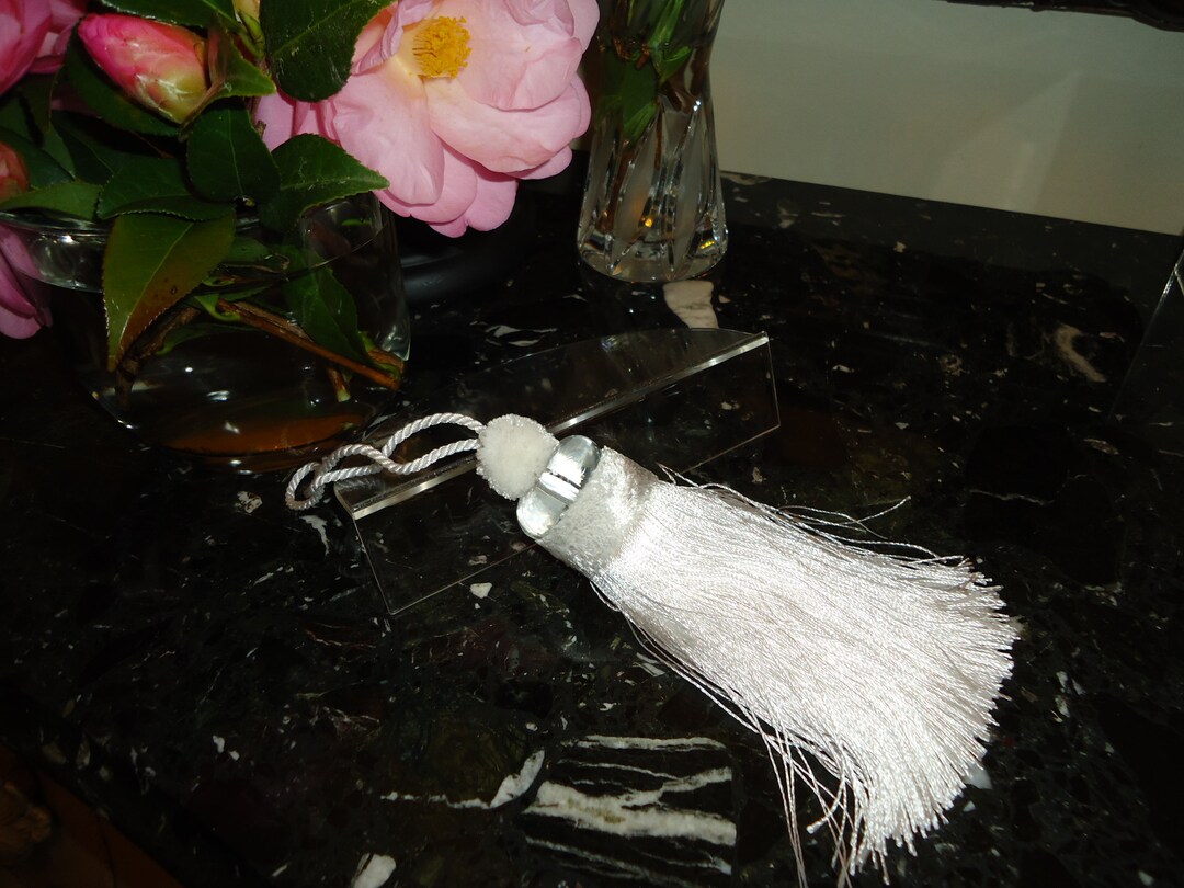 Crystal Key Tassel, WHITE , Decorative Key or Armoire Tassel - Etsy