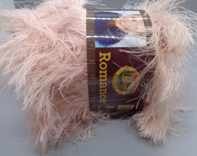 Lion Brand ROMANCE Eyelash Yarn, Color Pink Satin Rose - Etsy