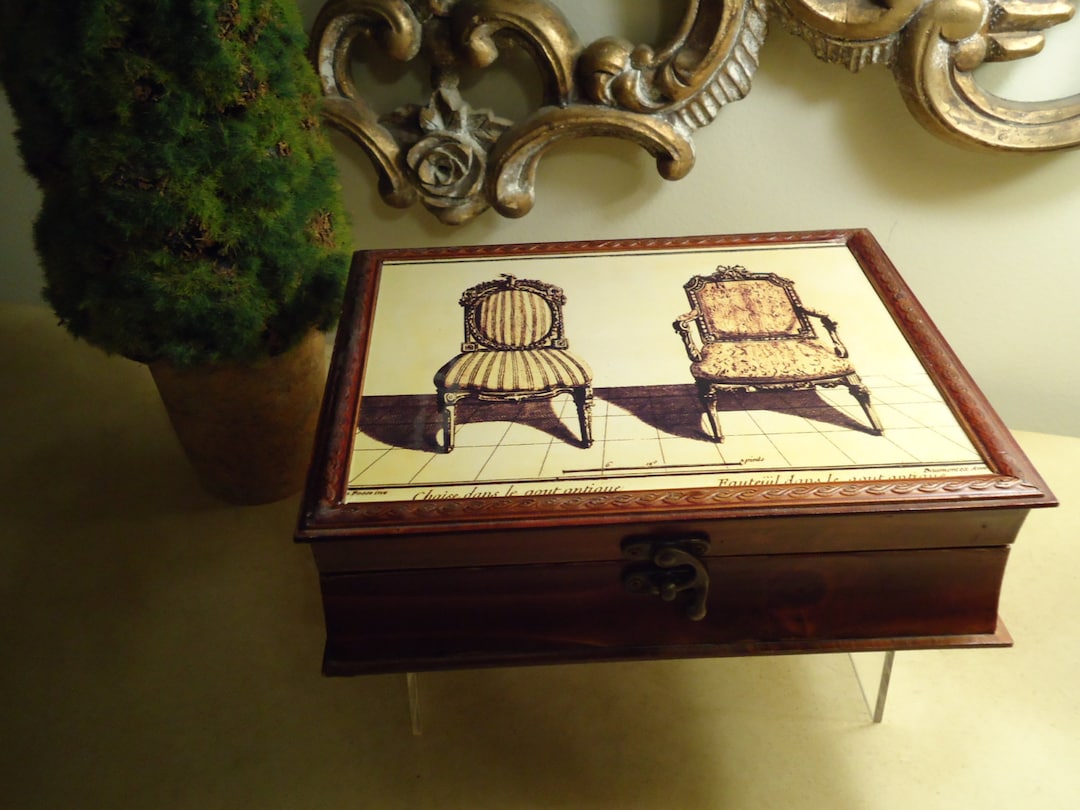 Vintage Wood Keepsake Book Box, Gift Box, Memory Box, Jewelry Box - Etsy