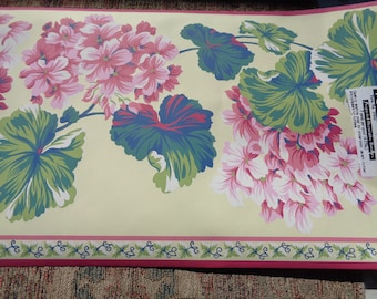 Geranium Wallpaper Border - Etsy