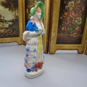 Vintage, 1950's Japan Figurine, 18th Century Woman Green Bonnet Hand ...