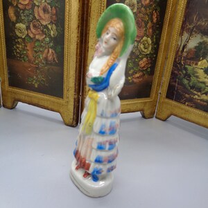 Vintage, 1950's Japan Figurine, 18th Century Woman Green Bonnet Hand ...