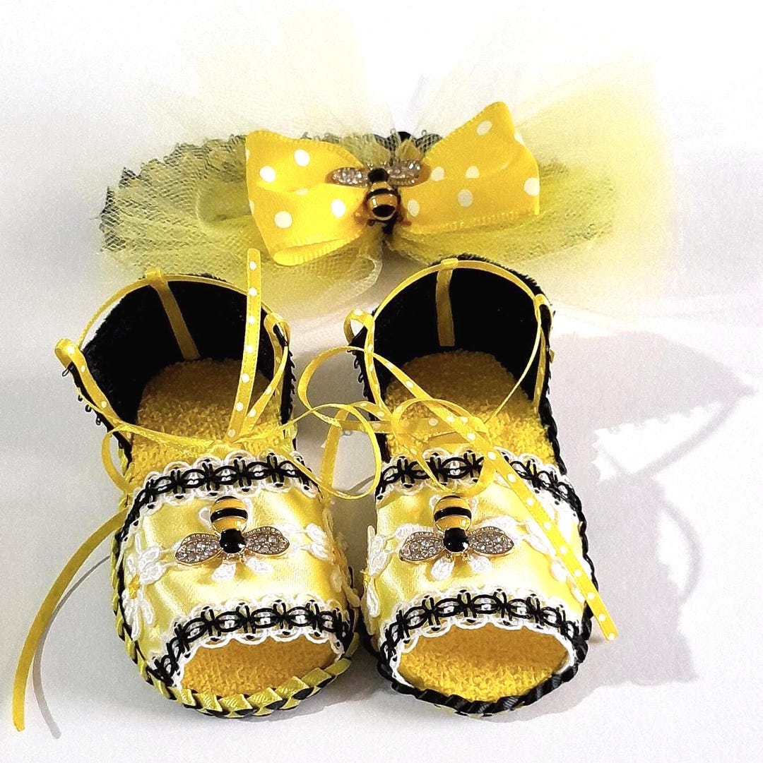 Newborn Baby Shoes Set, Headbands, Handmade Baby Shoes, Easter Baby ...