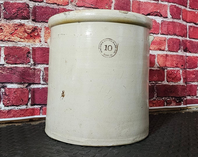 Macomb Stoneware Co Crock 10 Gallon, Macomb Illinois, Vintage Antique ...