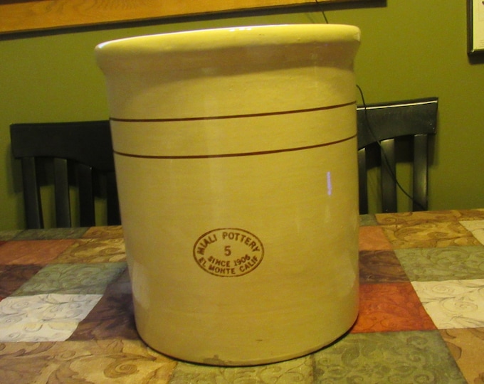 Vintage/antique Miali 5 Gallon Crock , Stoneware, Vintage Pottery ...