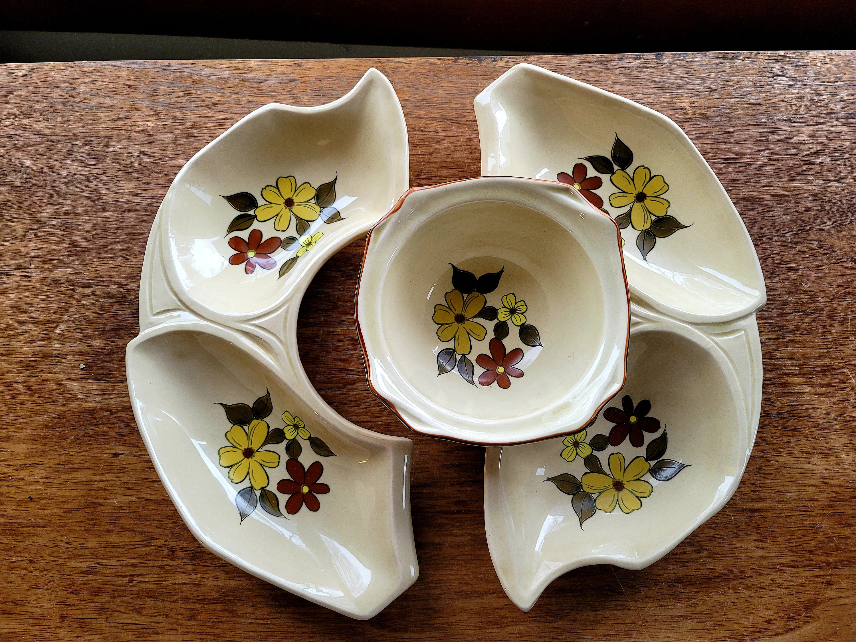 USA California Original Pottery Chip & Dip Serving Set 1033 | Etsy