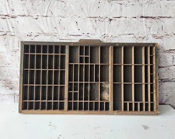 Vintage Hamilton Printer Type Set Drawer Wood Cabinet Tray Display ...