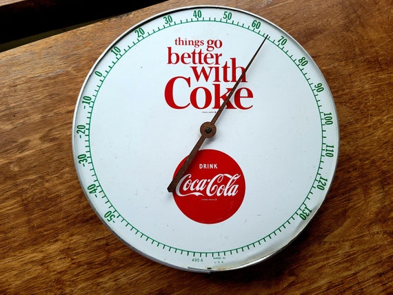 Coca Cola Thermometer Round Coke Pam Style 1954 | Etsy