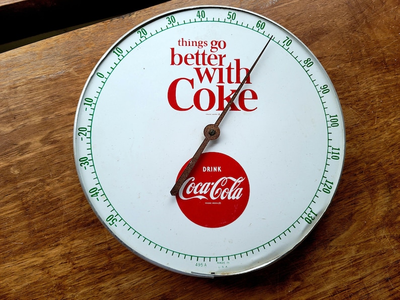 Coca Cola Thermometer Round Coke Pam Style 1954 - Etsy