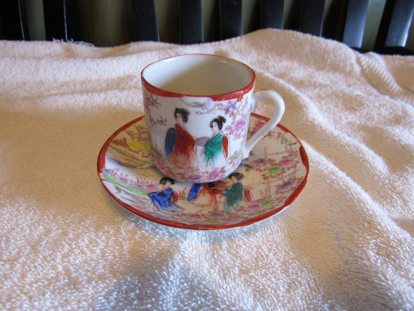 Vintage Japanese Geisha Tea Set Porcelain Hand Painted Teacup | Etsy