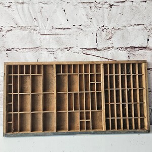 Printers Tray Vintage Printing Typeset Drawer Shadow Box Crate Wooden ...