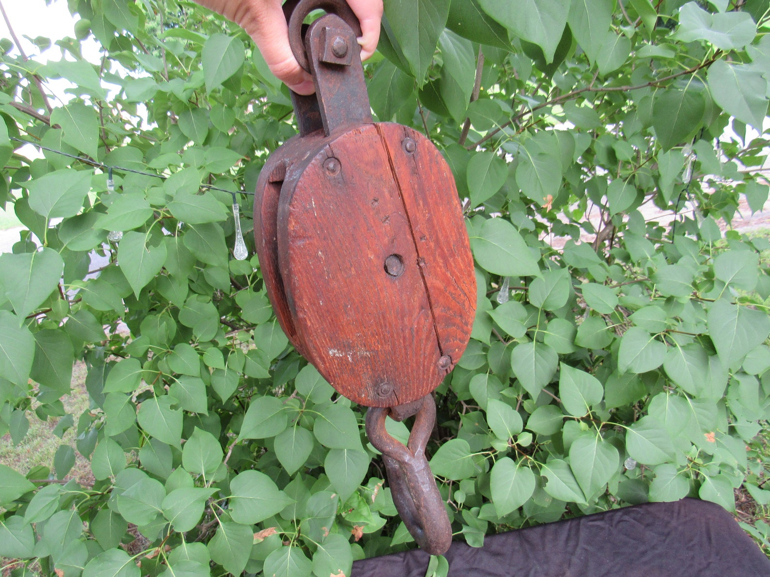Antique Block and Tackle Pulley Union Hardware Farm House | Etsy