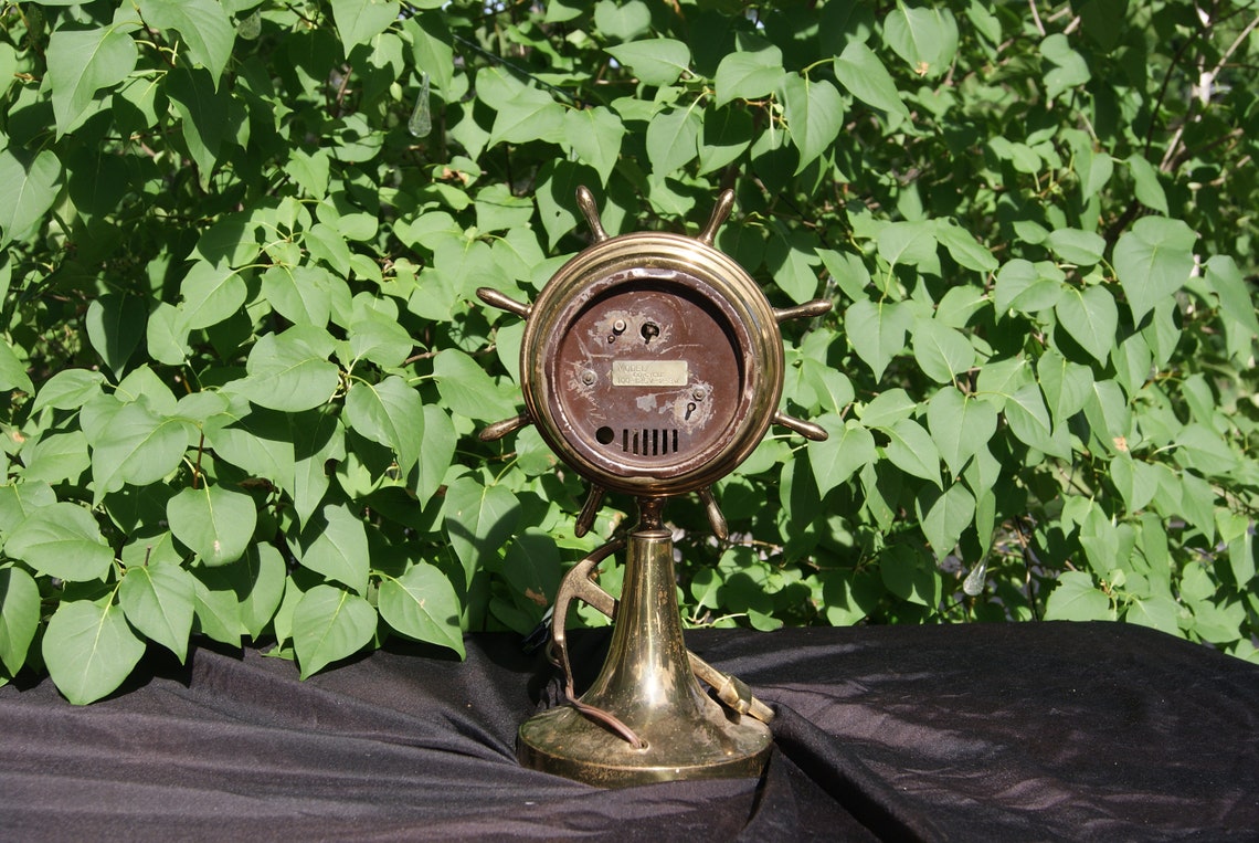 Vintage Brass Mantle Clock Nautical Anchor Wheel Ingraham | Etsy